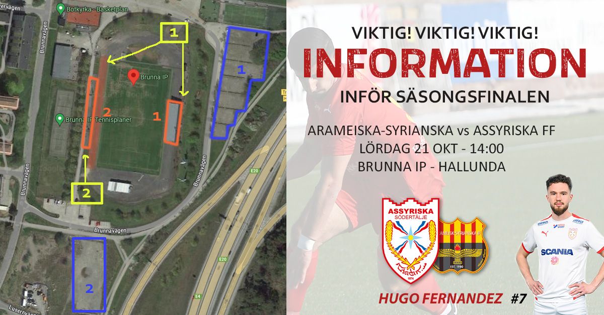 Viktig information inför matchen mot Arameiska | Assyriska FF